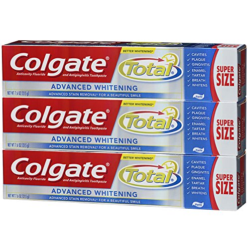 Colgate Total Toothpaste, Advanced Whitening Paste - 7.6 ounce, 215g (3 ...