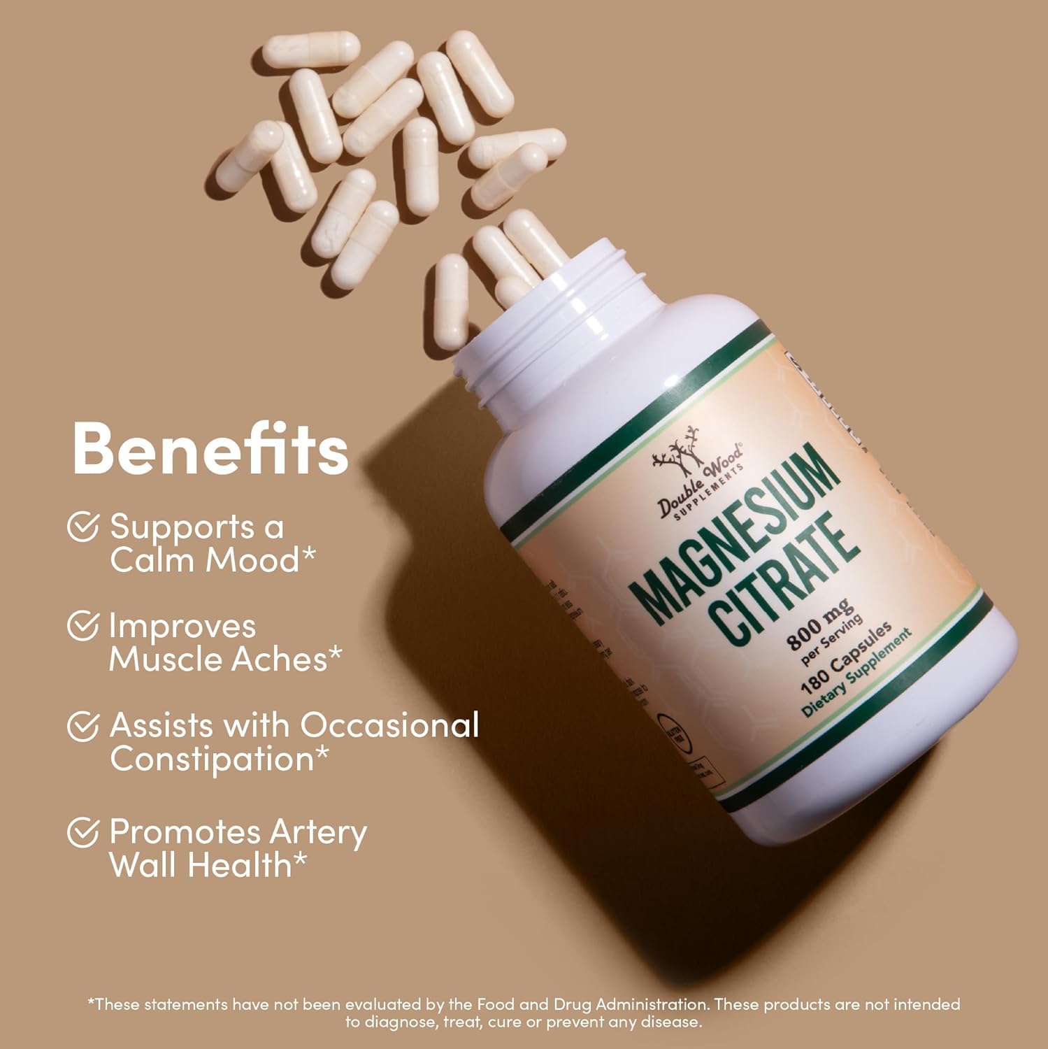 Mua Magnesium Citrate 800mg, 180 Capsules, Digestion & Constipation ...