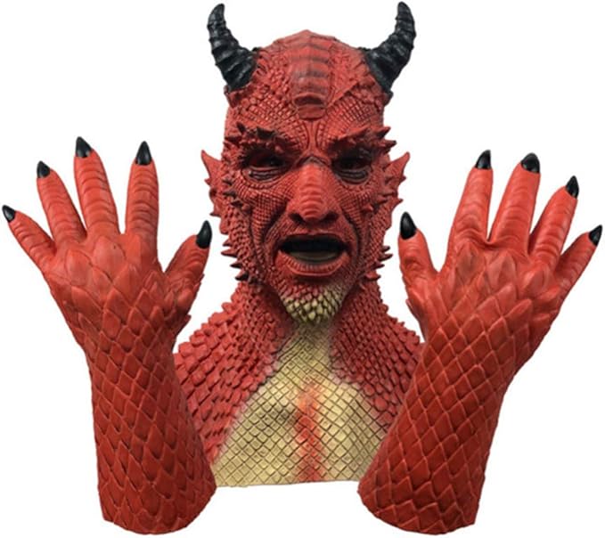Demon Belial Mask,Halloween Devil Headgear King of Lies Cosplay Horror ...