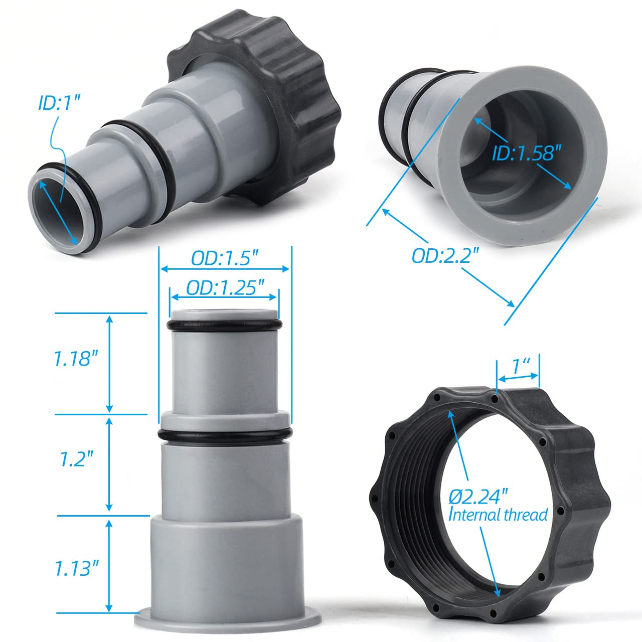 Mua Pool Hose Adapter A with Collar for Intex Threaded Connection Pump ...