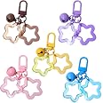 Myhiju 5 Pcs Star Keychain Candy Color Acrylic Pentagram Key Chain Cute ...