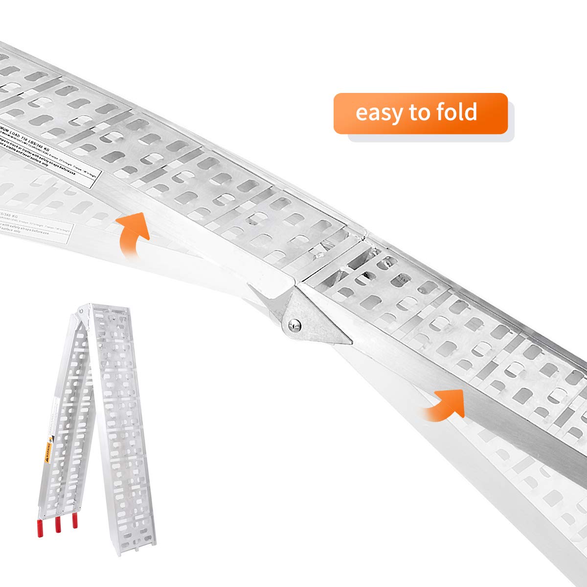 VENDAV ATV Ramps for Pickup Trucks 7.5 FT Aluminum Portable Ramps 1500 ...