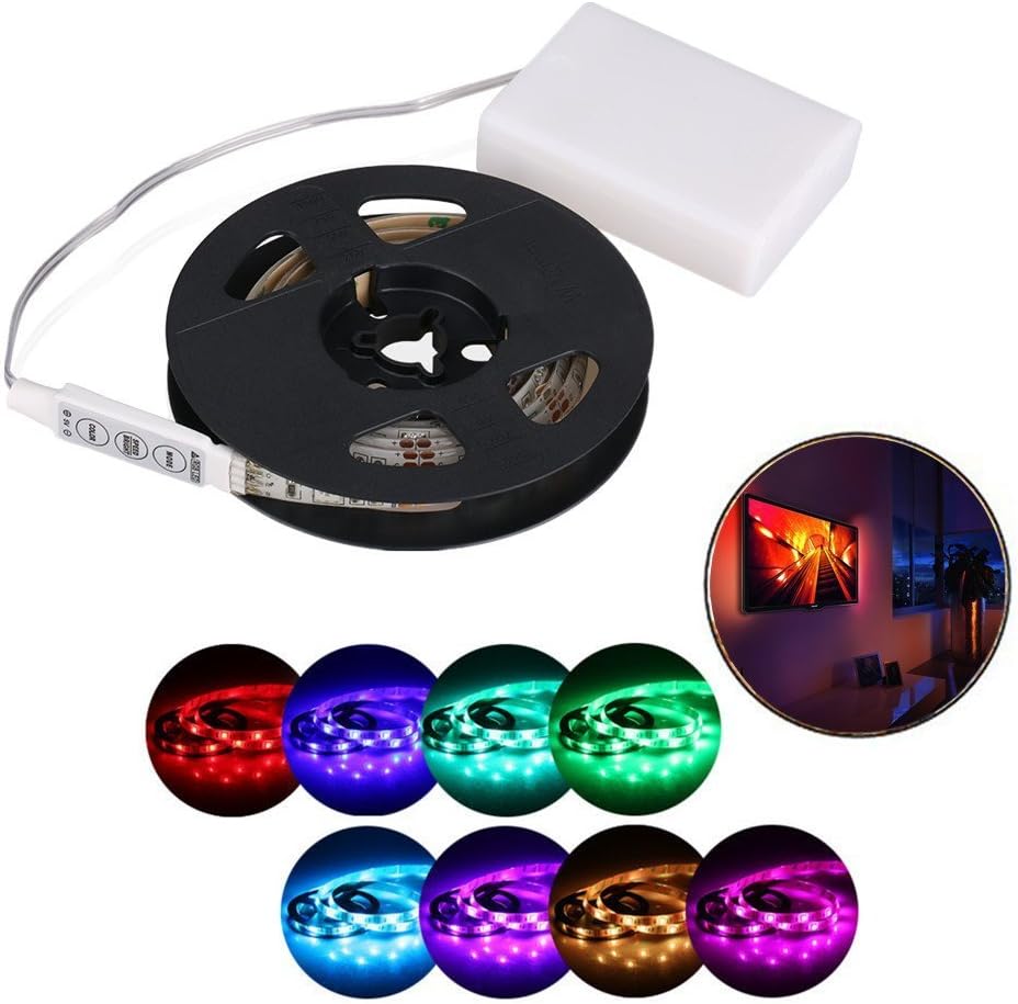 Amazon.com: 200cm LED Light RGB Strip + Battery Box + Mini Controller ...