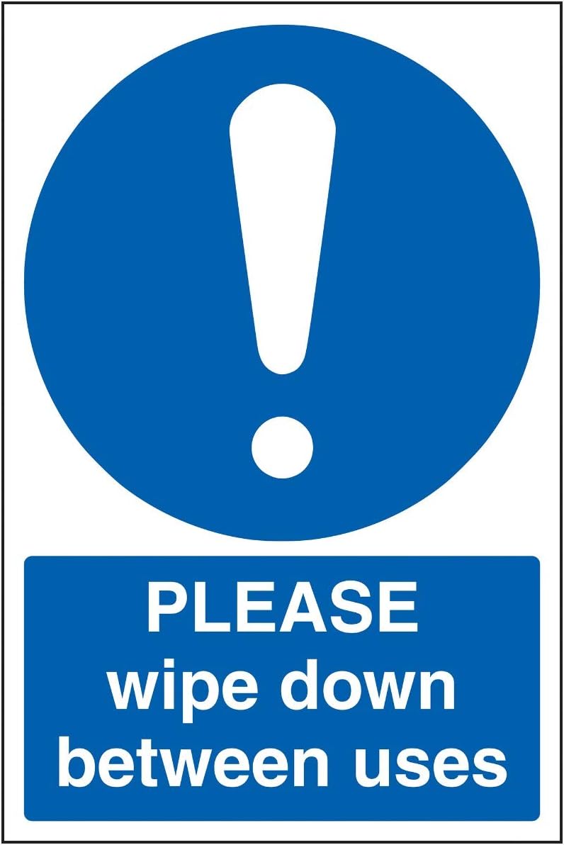 V Safety CV050AU-R Vsafety Please Wipe Down Between Uses 200mm x 300mm ...