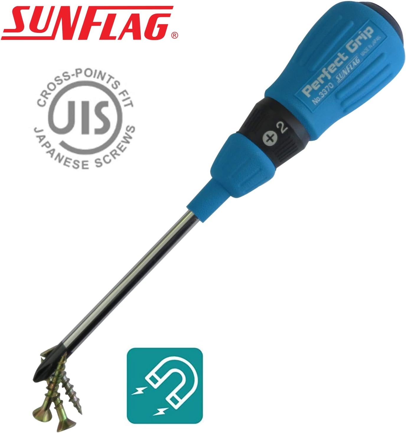 Sunflag +1 +2 +3 JIS Screwdrivers | Made in Japan (Perfect Grip) – BigaMart
