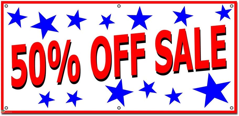 Amazon.com : Graphics and More 50 Percent Off Sale with Stars Patriotic ...