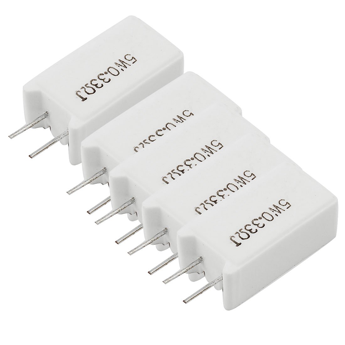 Uxcell a12031600ux0066 5 x 0.33 Ohm 5W Wire wound Radial Cement ...