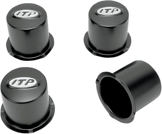 ITP STEEL WHEEL CENTER CAPS 4/110 BLACK 4 PIECE SET, Center Caps ...