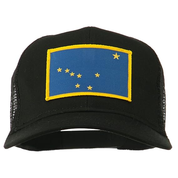 Amazon.com: e4Hats.com Alaska State Flag Patched Mesh Cap - Black OSFM ...