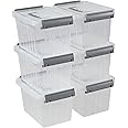 Amazon.com - Afromy Plastic Storage Bins with Lids 6 Packs, 3 Quart Storage Organizer Bins with ...