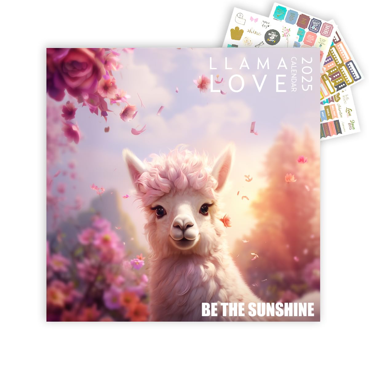 Llama Love Calendar 2025 with Sticker Pack, 12 x 12 inch, Inspiration ...