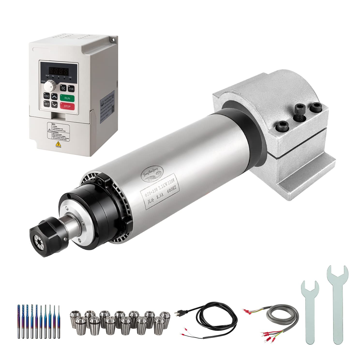 Mua CNC Spindle Motor Kit 220V 2.2KW Φ80mm CNC Motor Air Cooled Spindle ...