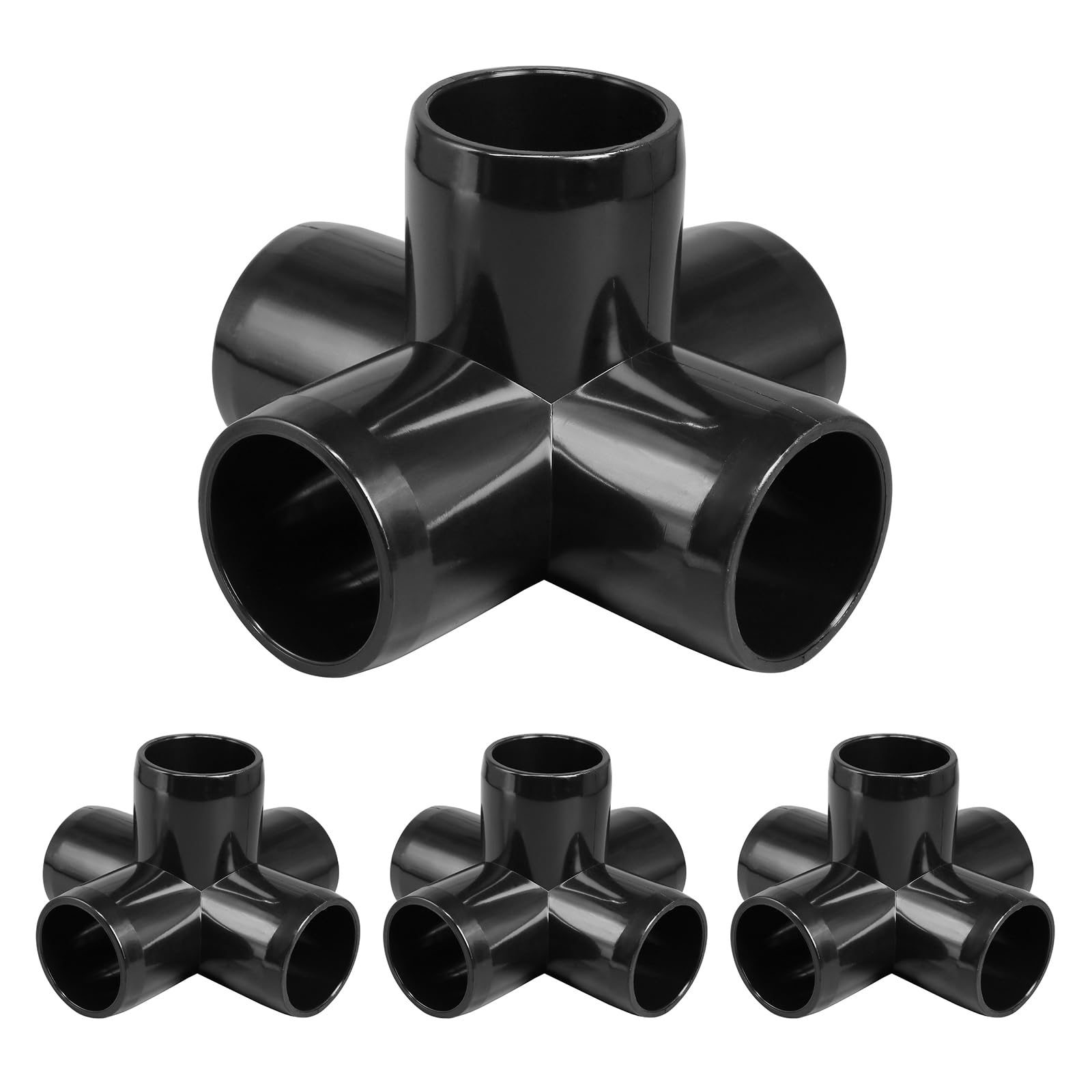 5 Way Pvc Fittings 1 Inch, Zernmiarder Black PVC Elbow Corner Side ...
