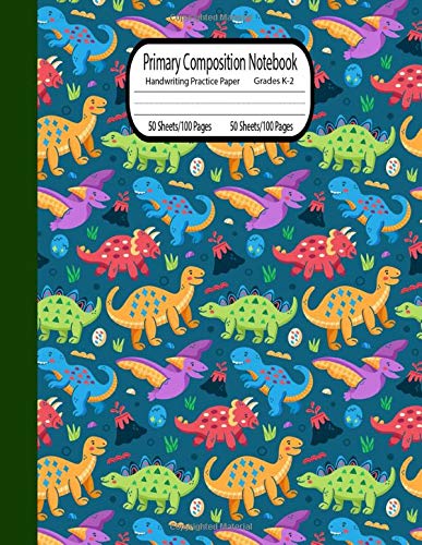 Primary Composition notebook grades k-2: Dinosaur Primary Composition ...