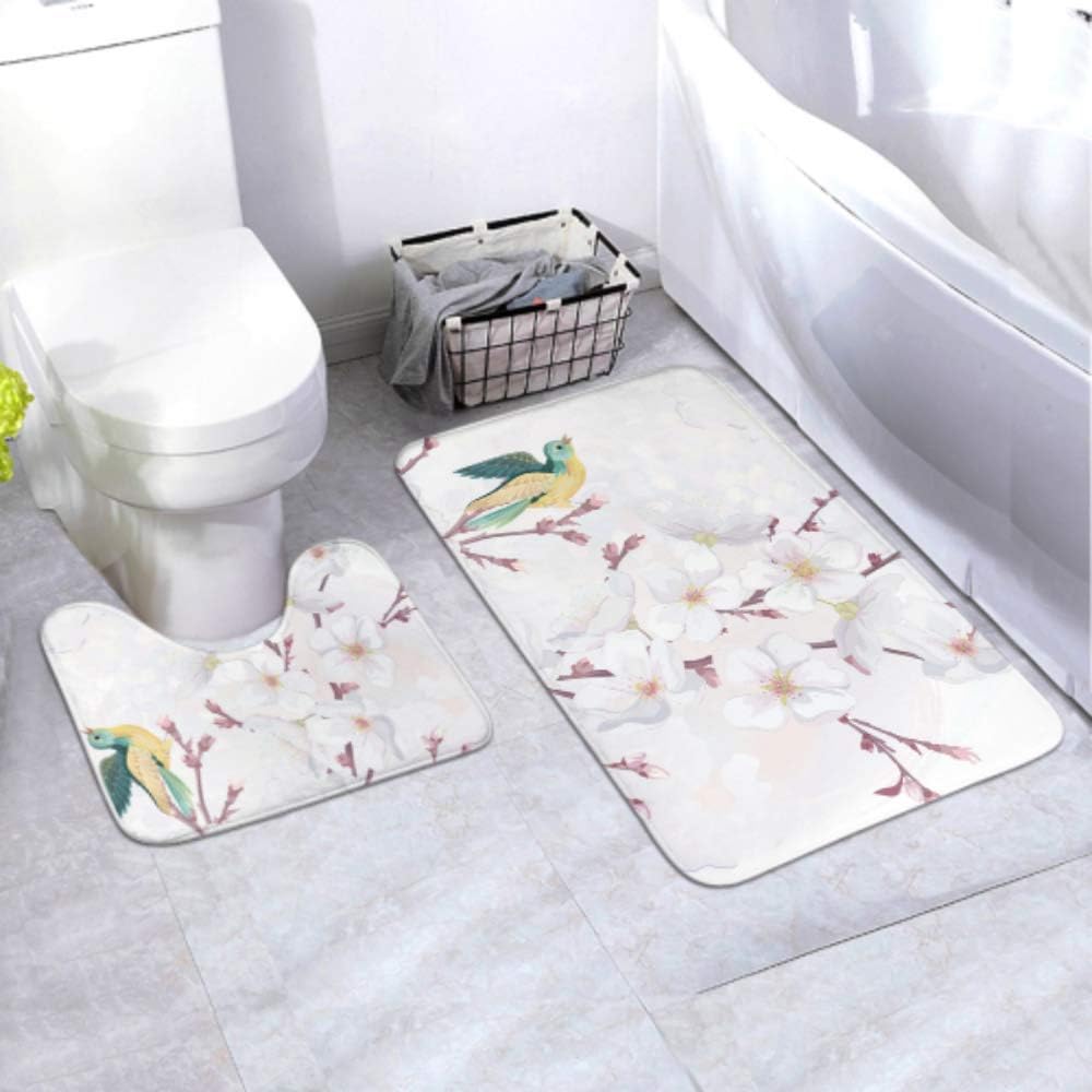 Amazon.de: Badematten-Set Blooming Cherry Tree 2-teiliges Teppich-Set ...