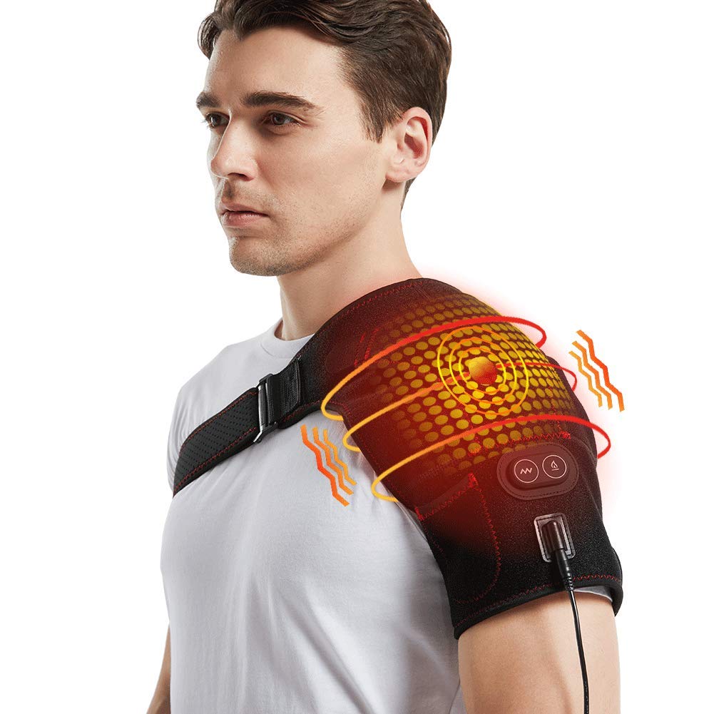 Rishaw Massaging Heated Shoulder Wrap, 3 Heating Settings Electric ...