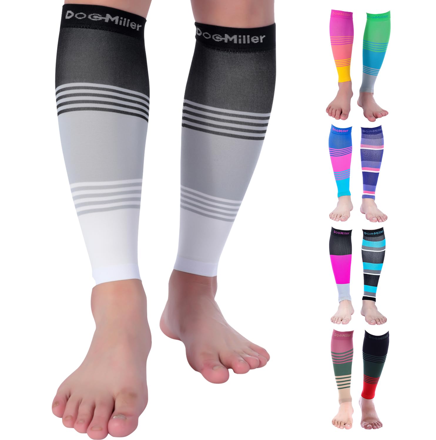 Doc Miller Compression Calf Sleeve for Men & Women, 20-30 mmHg ...