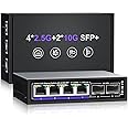 Amazon.com: 6 Port 2.5G Unmanaged Ethernet Switch, 4 x 2.5G Base-T ...