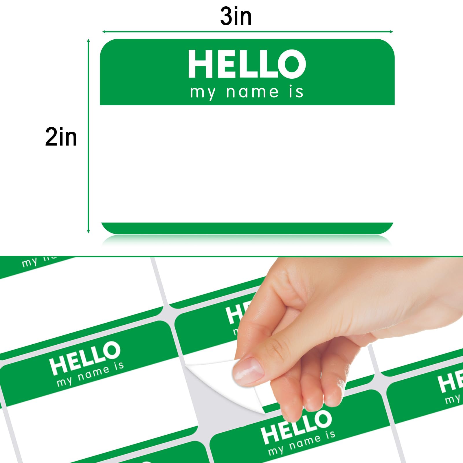 Mua 480 Pcs Green Name Tag Stickers (3 "x 2") Identification Badges ...