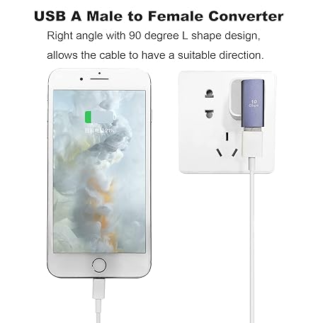 Mua AreMe 90 Degree USB 3.1 Adapter 2 Pack, Left Angle USB A Male to ...