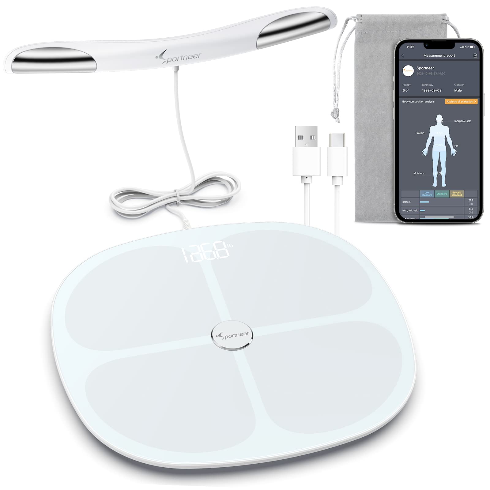Mua Smart Full Body Composition Analyzer Scale, Rechargeable 8 ...