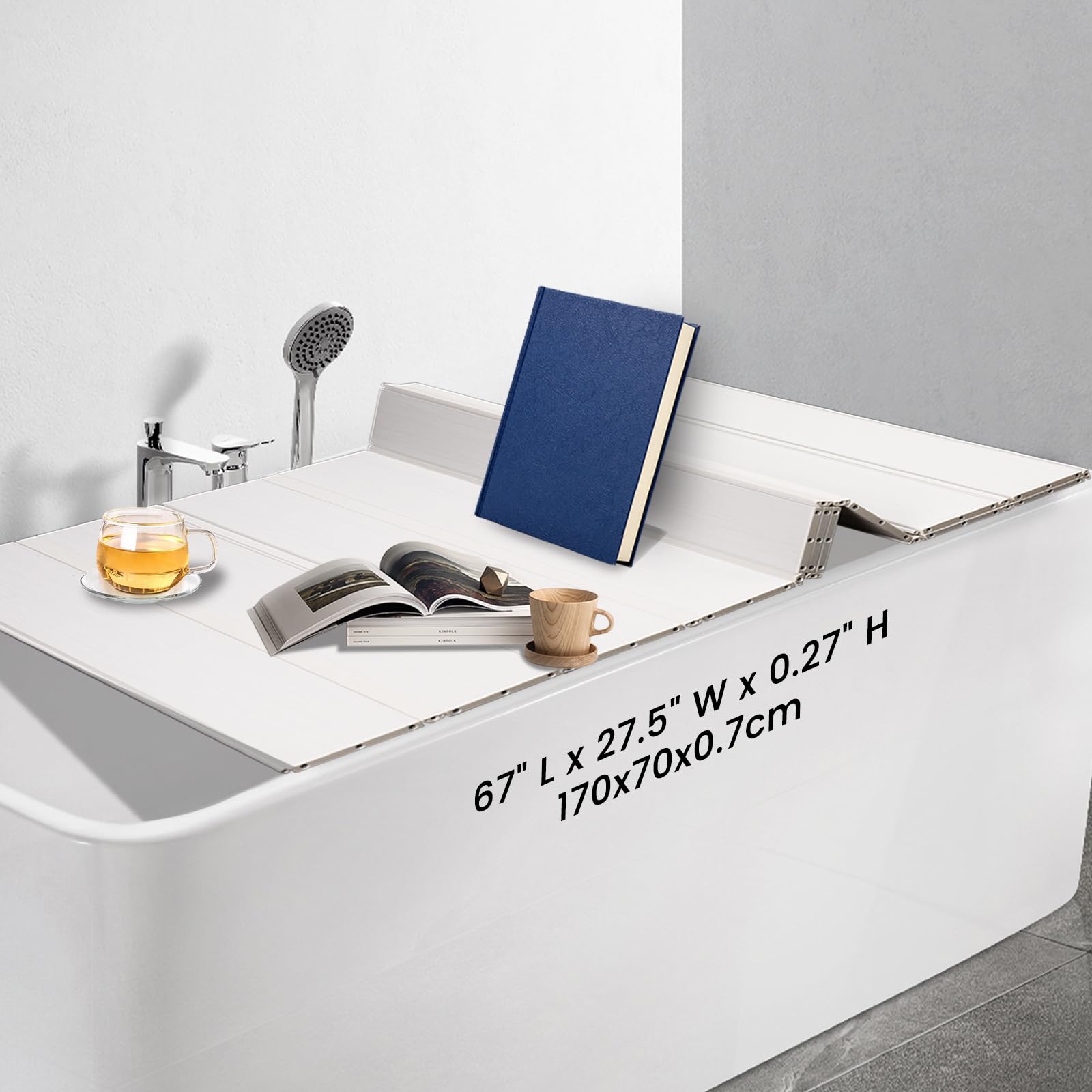 Ezcasch Foldable Bathtub Tray - PVC Waterproof Folding Bathtub Cover ...