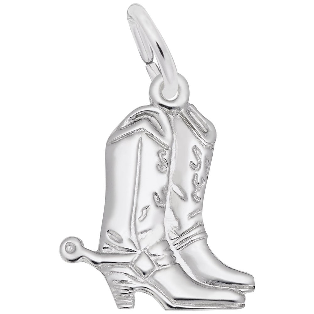 Amazon.com: Cowboy Boots Charm In Sterling Silver, Charms for Bracelets ...
