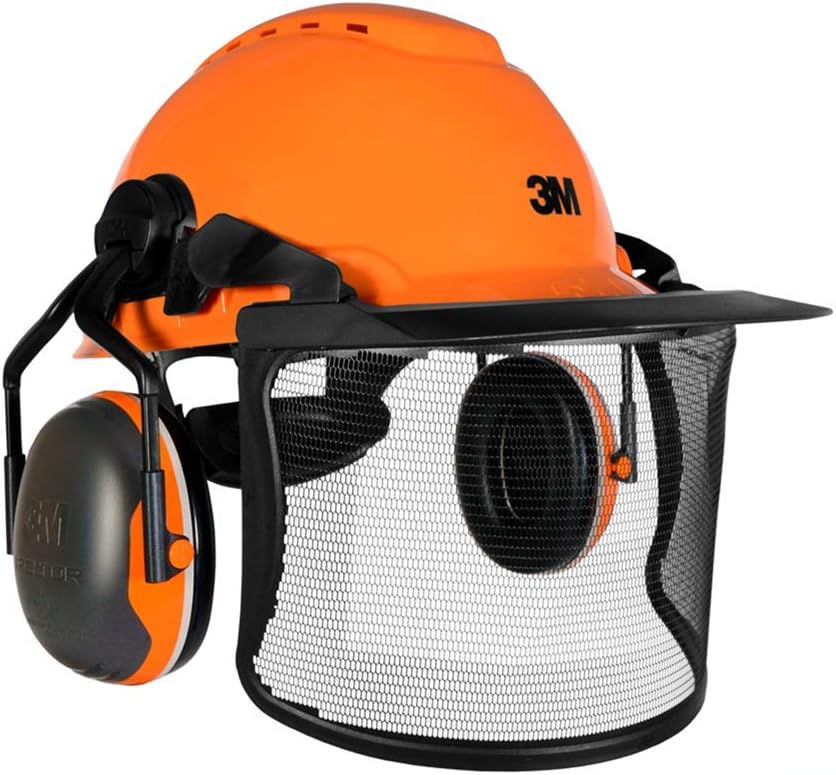 3M H700N Orange Pro Forestry Chainsaw Helmet With Upgraded 32SNR Ear ...