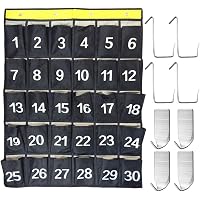 30 Numbered Pockets Classroom Calculator Holder & Cell Phone Pockets ...