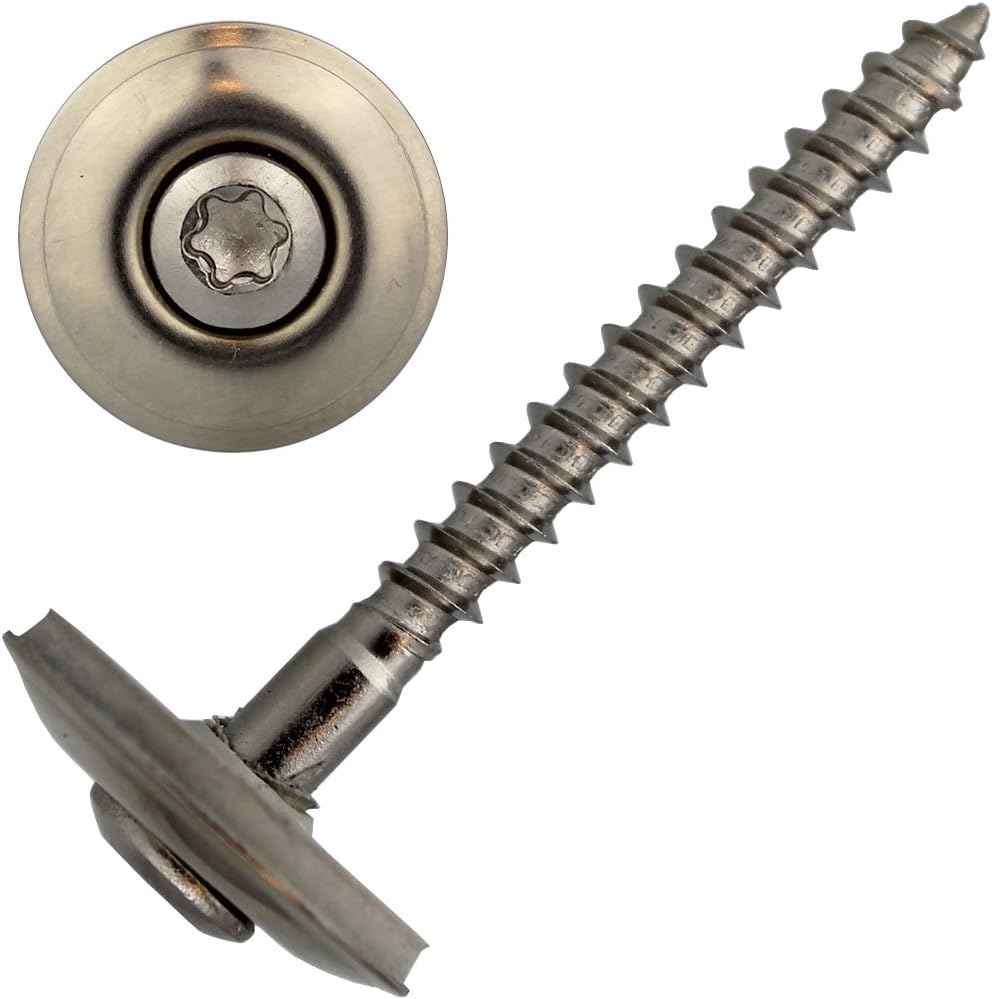 25 Stück Spenglerschrauben 4,5 X 100 TORX TX-25 mit U-Scheibe (20mm ...