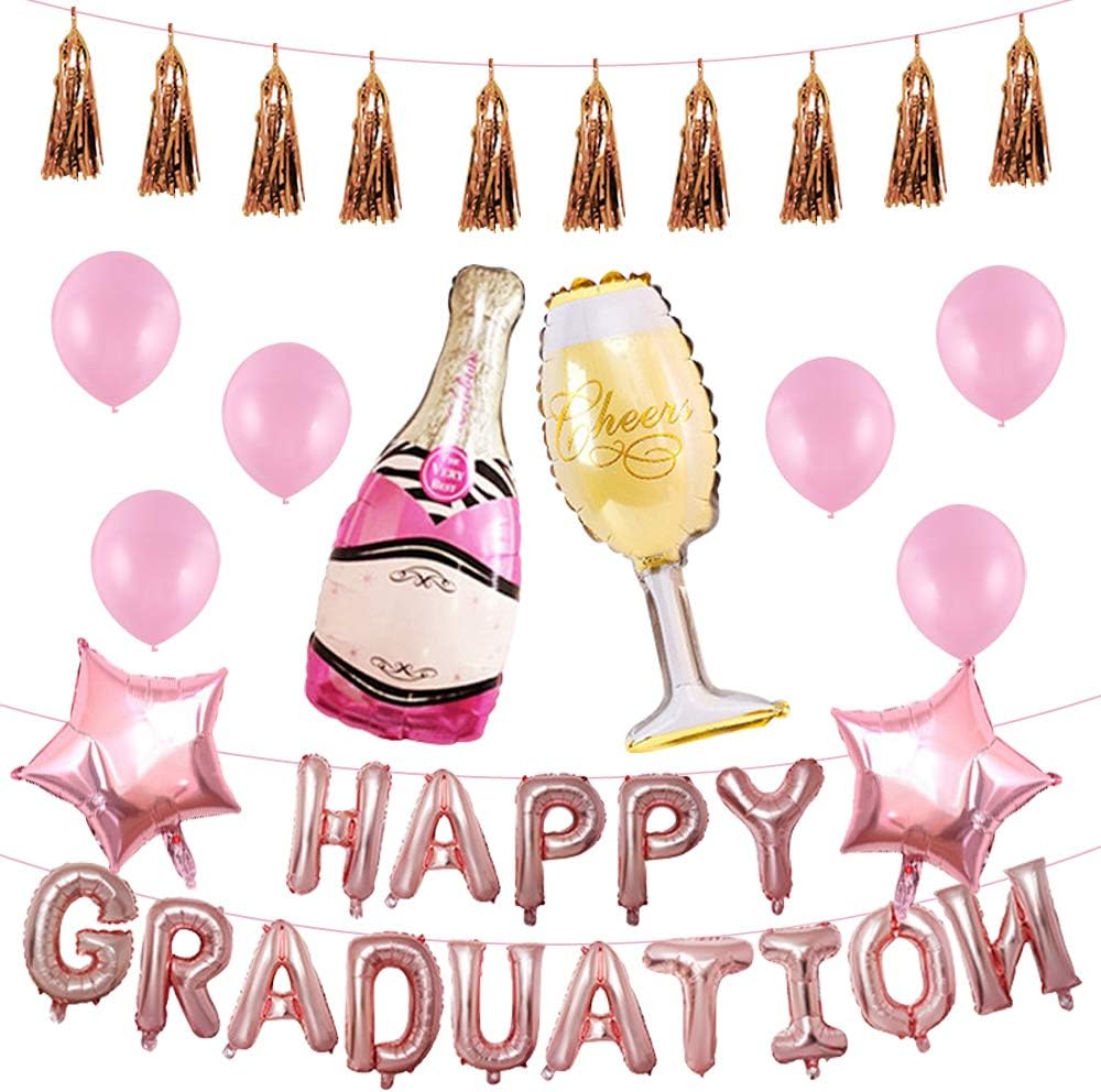 GRESAHOM Happy Graduation Balloons Decorations, 35pcs Rose Gold ...