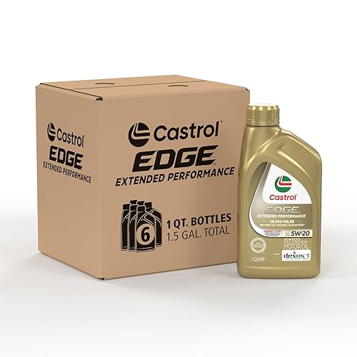 Castrol Edge Extended Performance 5W-20 Motor Oil 1 Quart, Pack of 6 in ...