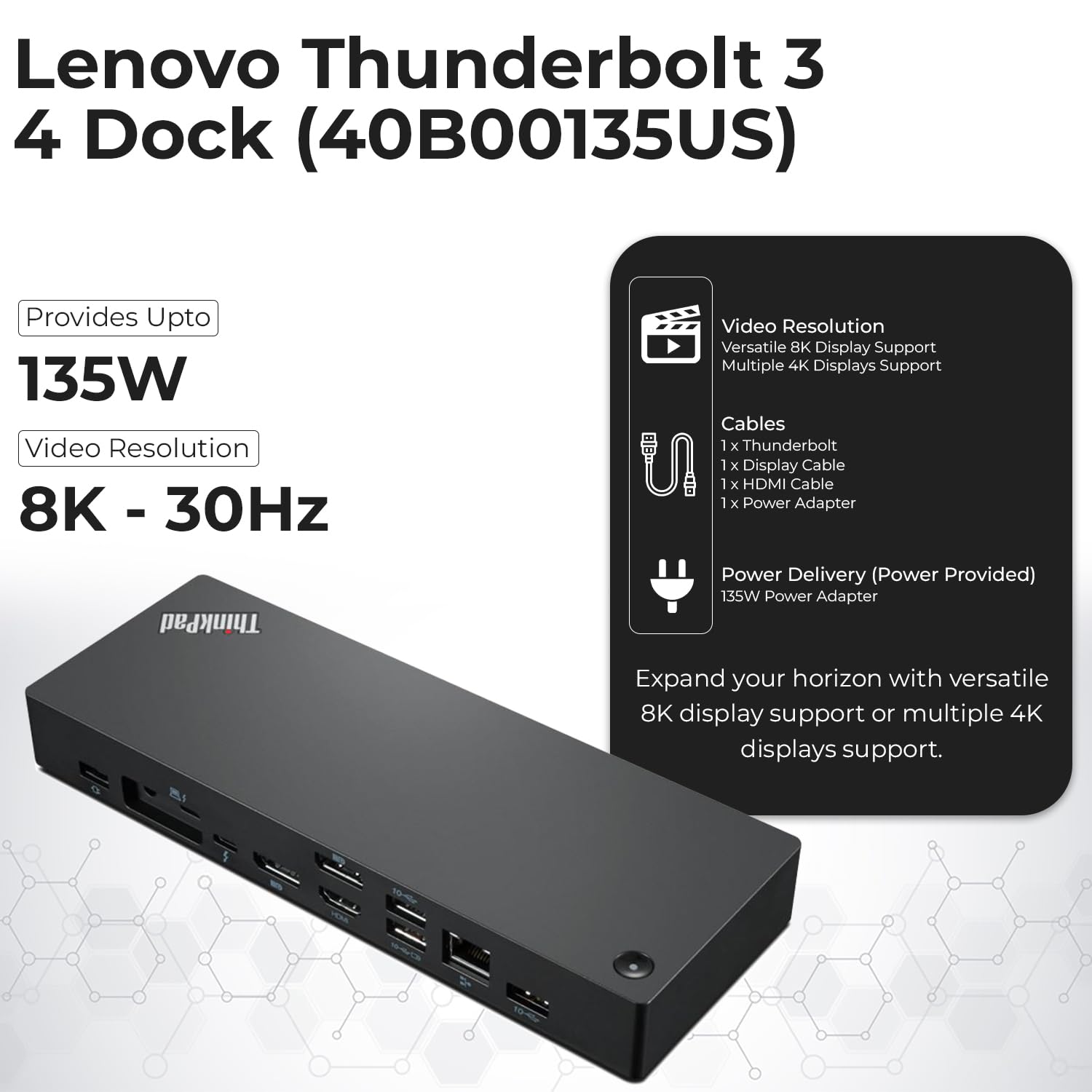 Mua 40B00135US Lenovo Docking Station USB C - Lenovo Thinkpad Docking ...