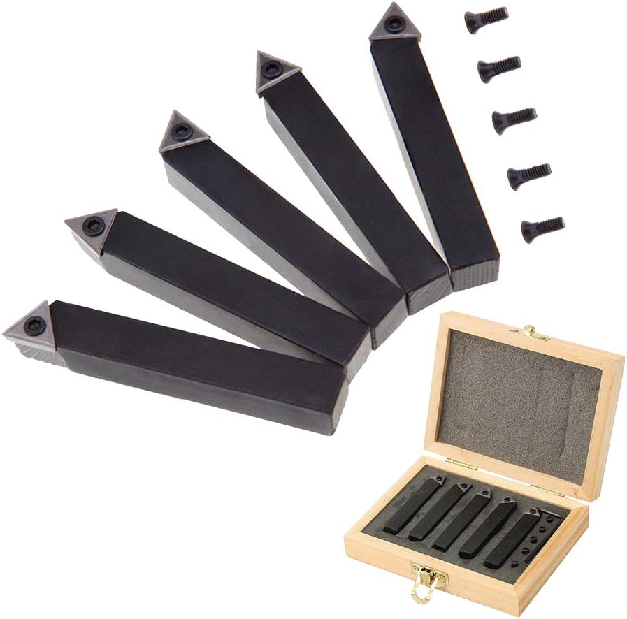 Hemobllo Ensemble d'outils de Coupe de Tour à Pointe de carbure indexable 10mm Barre d'alésage ...