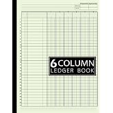 6 Column Ledger Book: Large Simple Six Column for Bookkeeping and ...