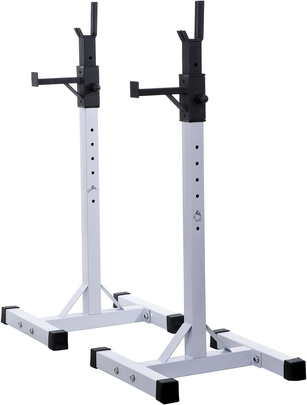 HOMCOM Heavy Duty Weights Barbell Stand Adjustable Stable 2 Bars Holder ...