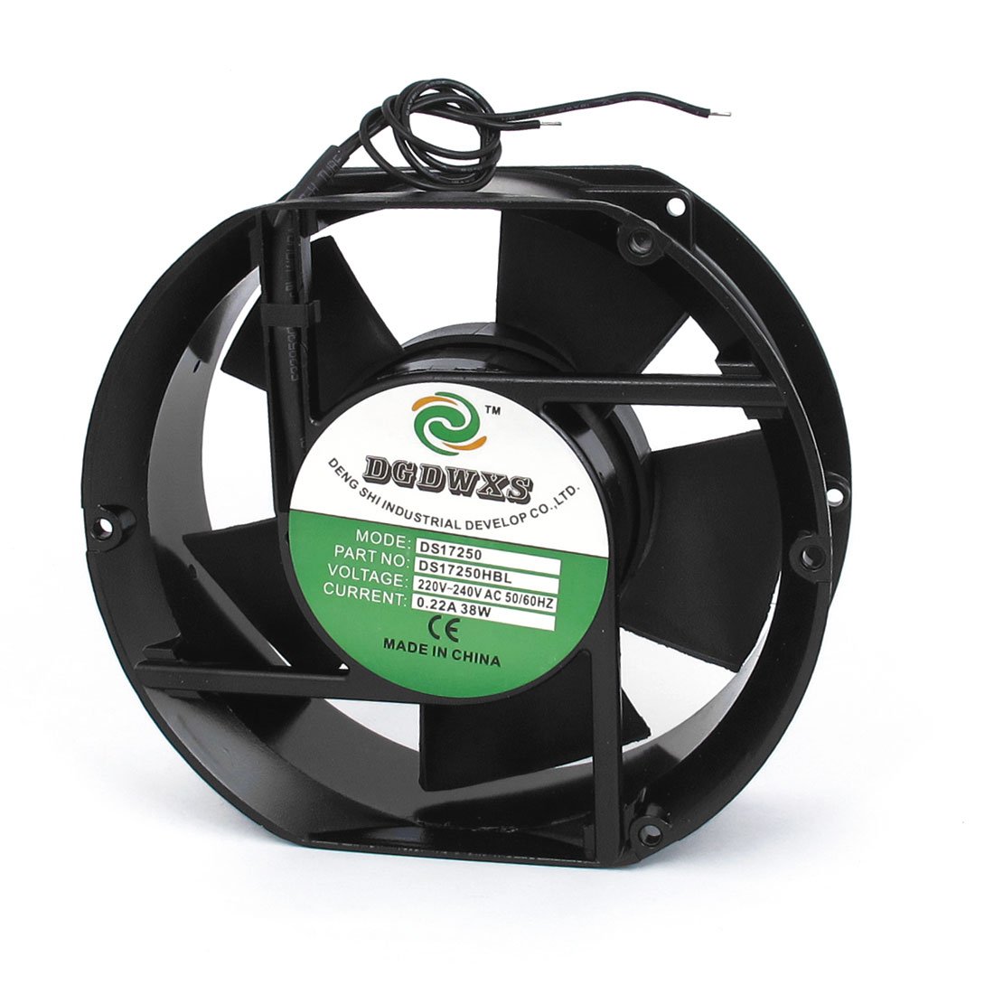 Uxcell Metal Frame Plastic Vane Axial Fan, AC 220V-240V, 38W, 170 mm x ...