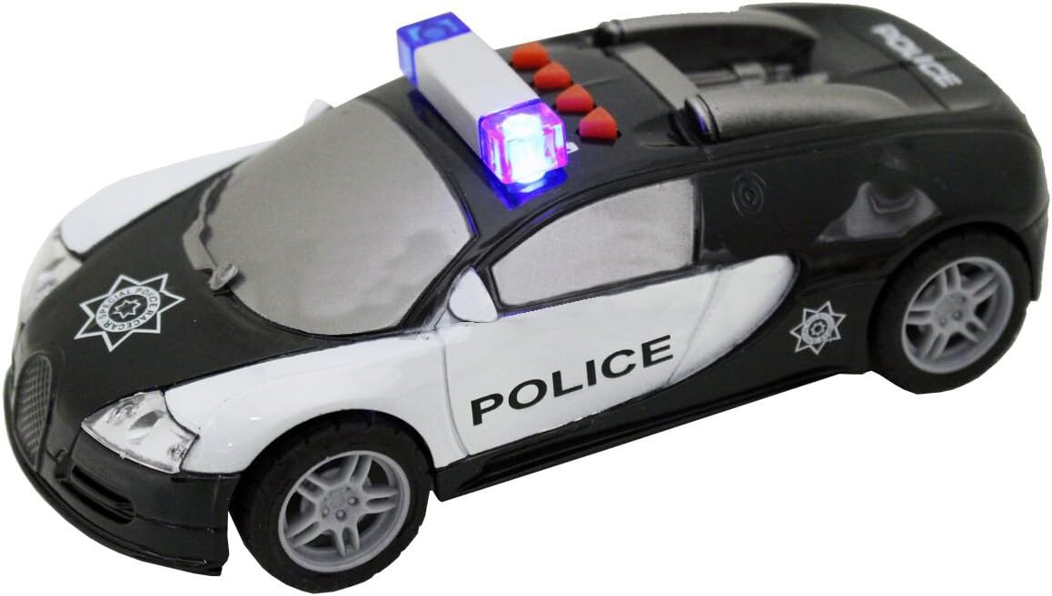 HTUK® Rescue Police Toy Car With Lights And Sounds 1:28 Light Up Toy ...