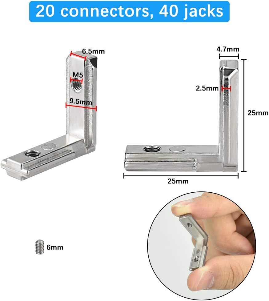 KBNIAN T Slot Corner Brackets Heavy Duty L-Shape Brackets 90 Degree ...