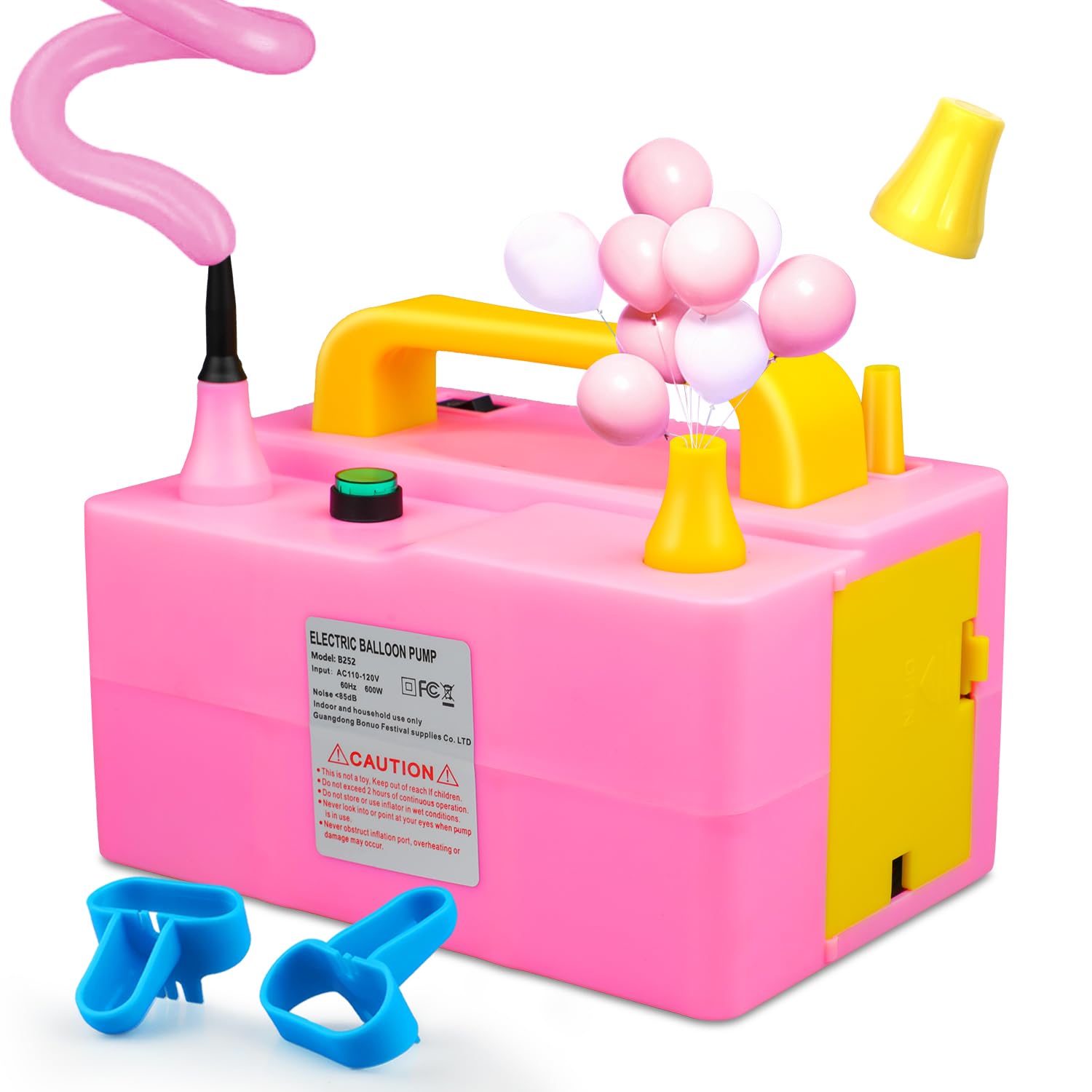 Borosino Balloon Pump Portable Dual Nozzles Electric Balloon Air Pump ...