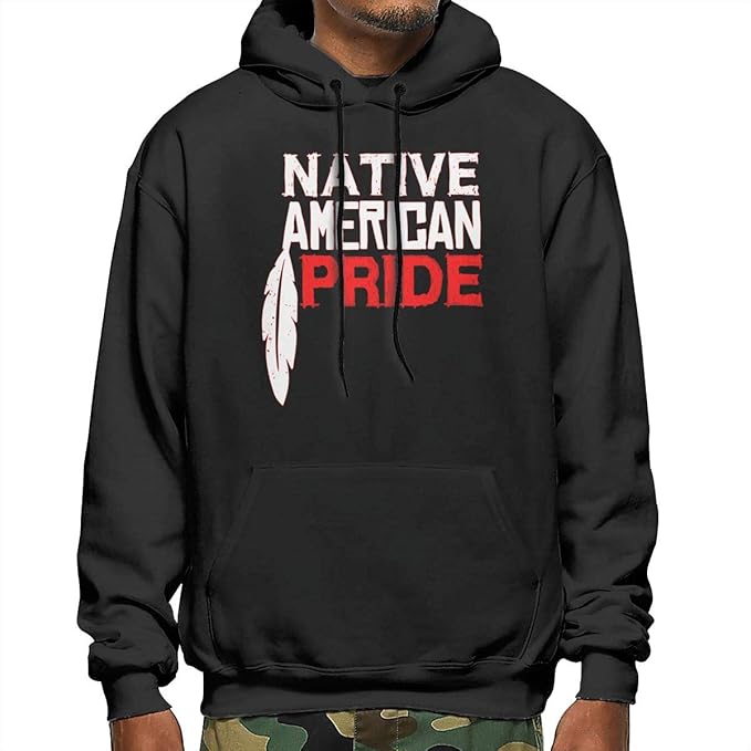 Loose Men's Hoodies Native American Pride Pullover Hooded Sweatshirt ...
