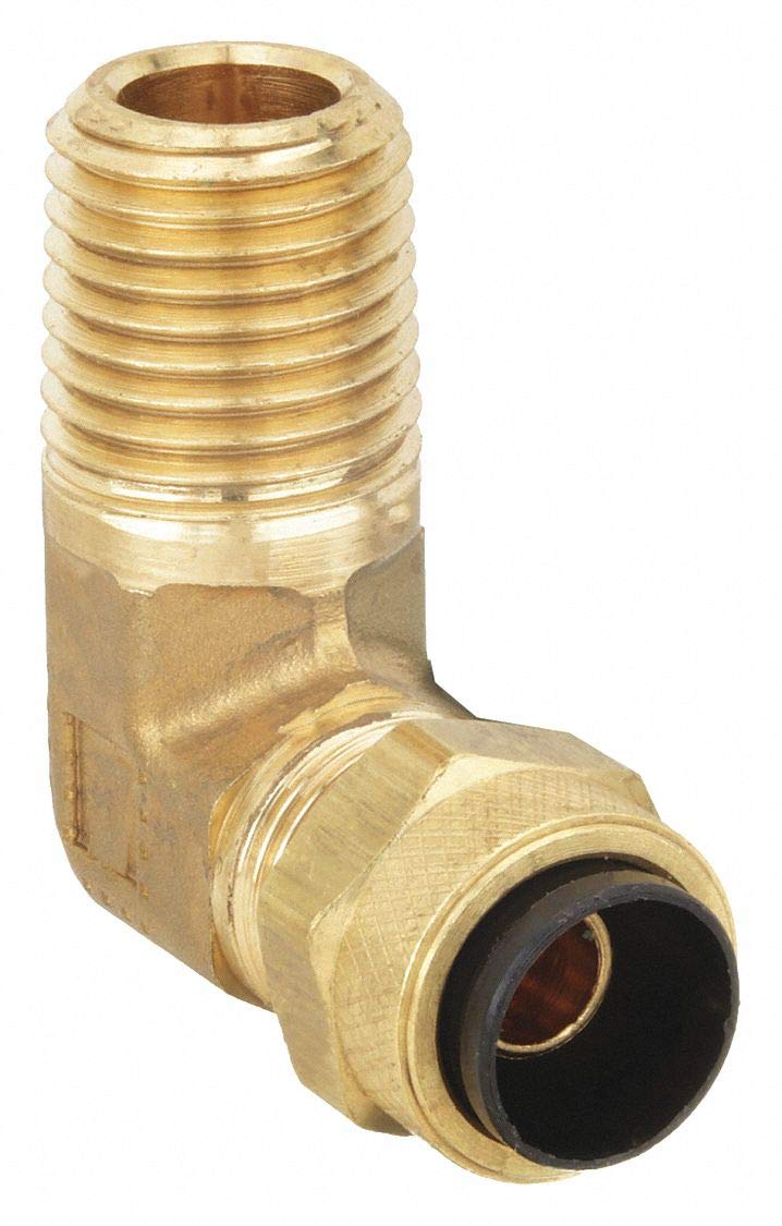Parker Hannifin 169P-6-6 Poly-Tite Brass Male Elbow Fitting, 90 Degree ...