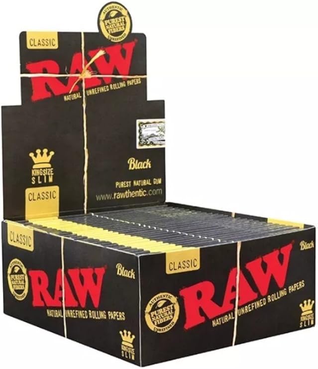 Buy Raw Classic Black King Size Slim Full Box 50 Packs Online at Low ...