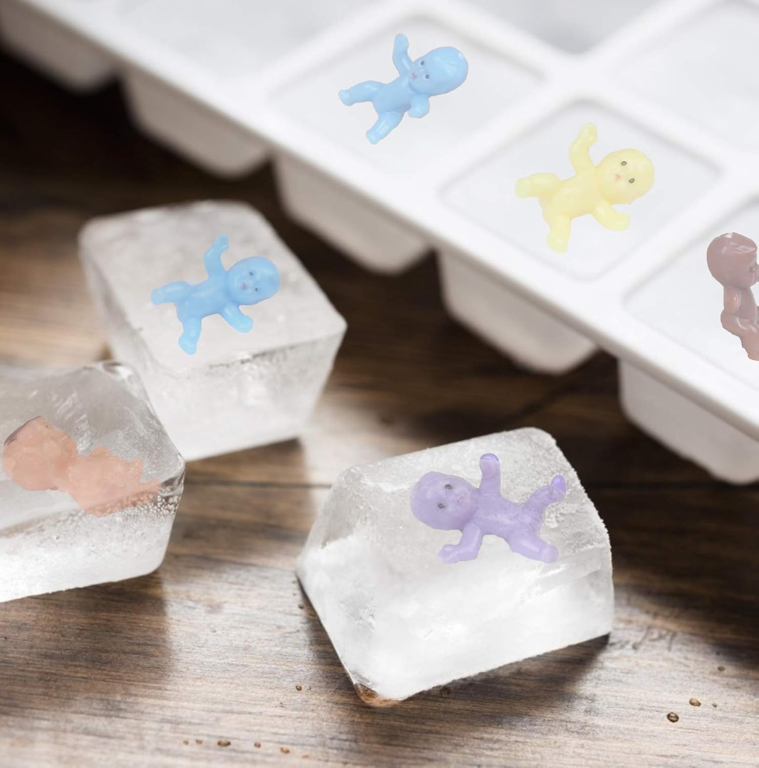 VEYLIN 120 Pieces 1 Inch Mini Plastic Baby Ice Cube Baby Doll for Baby ...