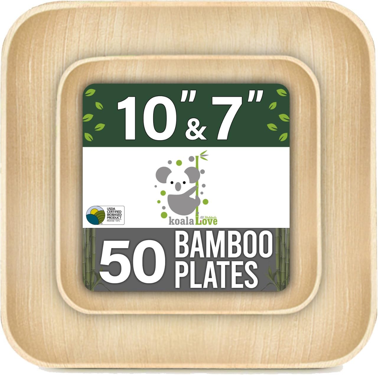 Palm Leaf Plates Bamboo Paper Plates Disposable 10 Inch & 7 Inch Bulk ...