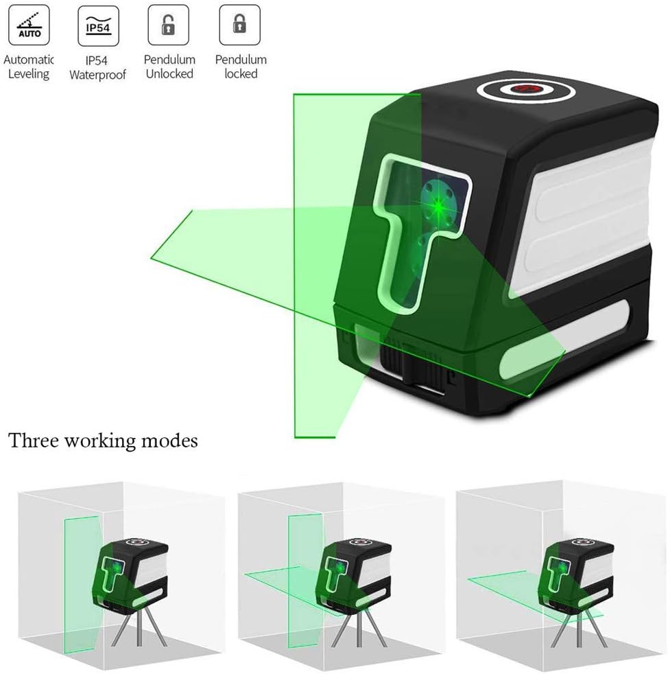 Laser Level, TOPQSC Green Cross Laser 30m Horizontal and Vertical Cross ...