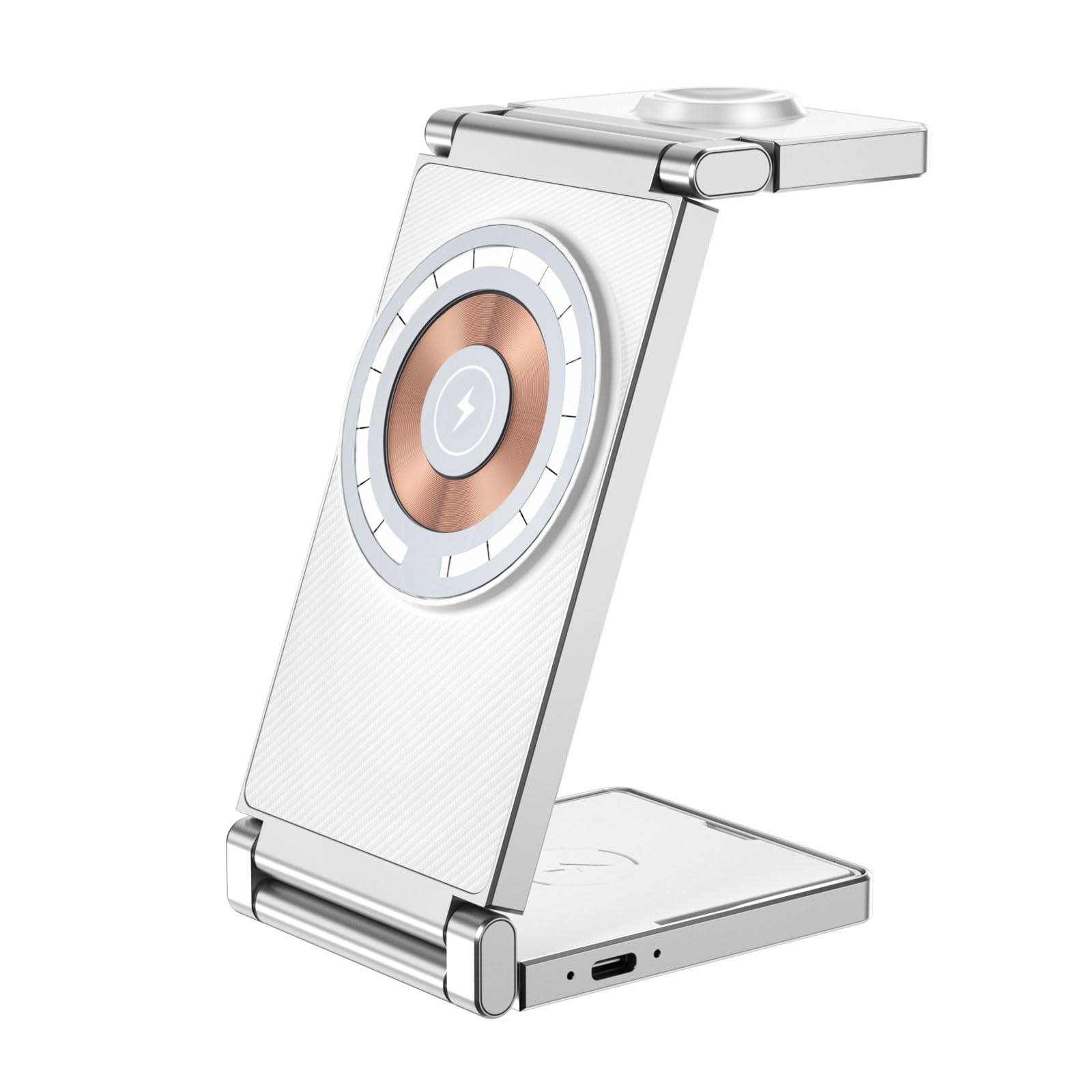 Foldable MagSafe Wireless Charging Station: White 3 in 1 Desk Magnetic ...