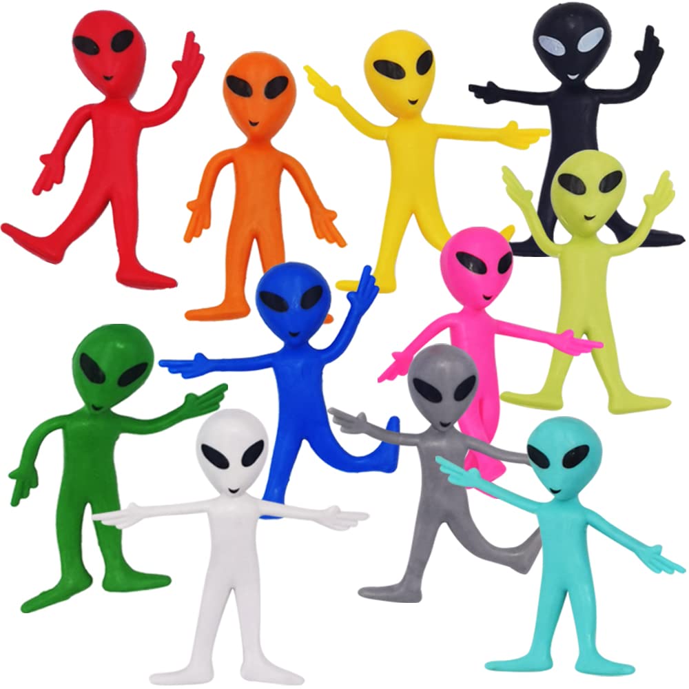 ArtCreativity Bendable Alien Figures (Set Of 12) Bendable Alien Toys ...