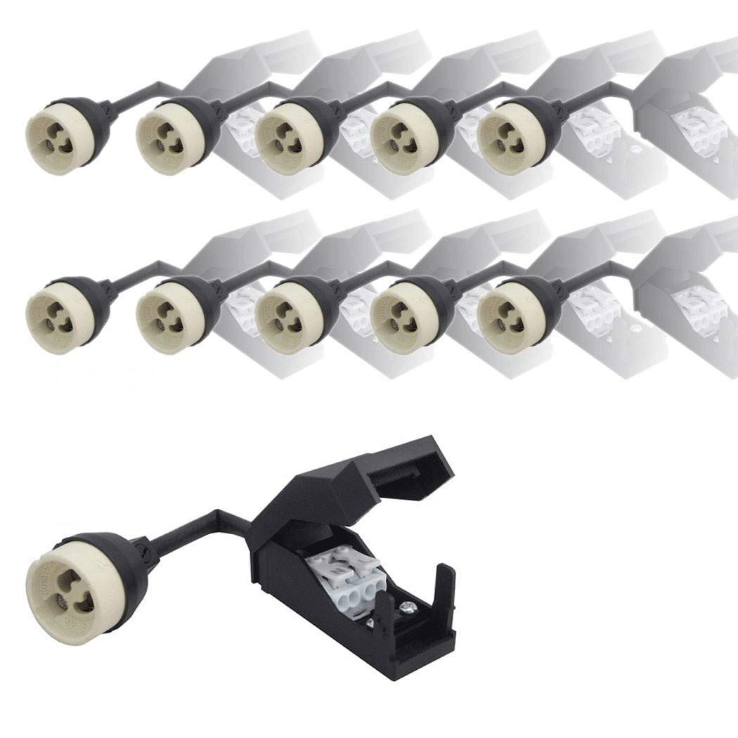 GU10-Fassung mit automatischem Anschluss, 10 Stück, Kabel bis 1,5mm2 ...
