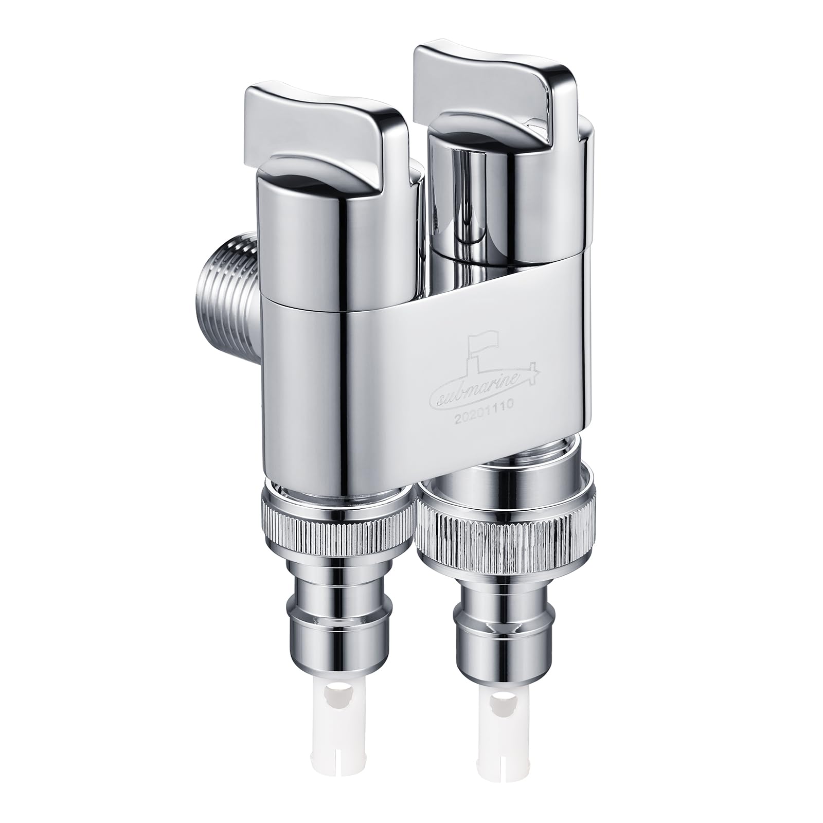 SUBMARINE 1-In-2-Out Dual Control Valve, Angle Stop Valve for Washing ...